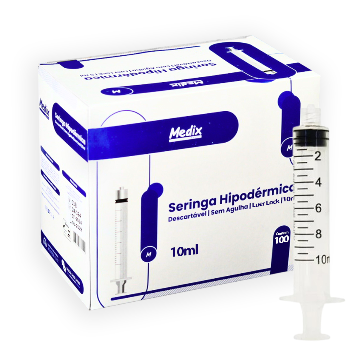 Seringa Descartável Medix 10ML LUER LOCK Sem Agulha