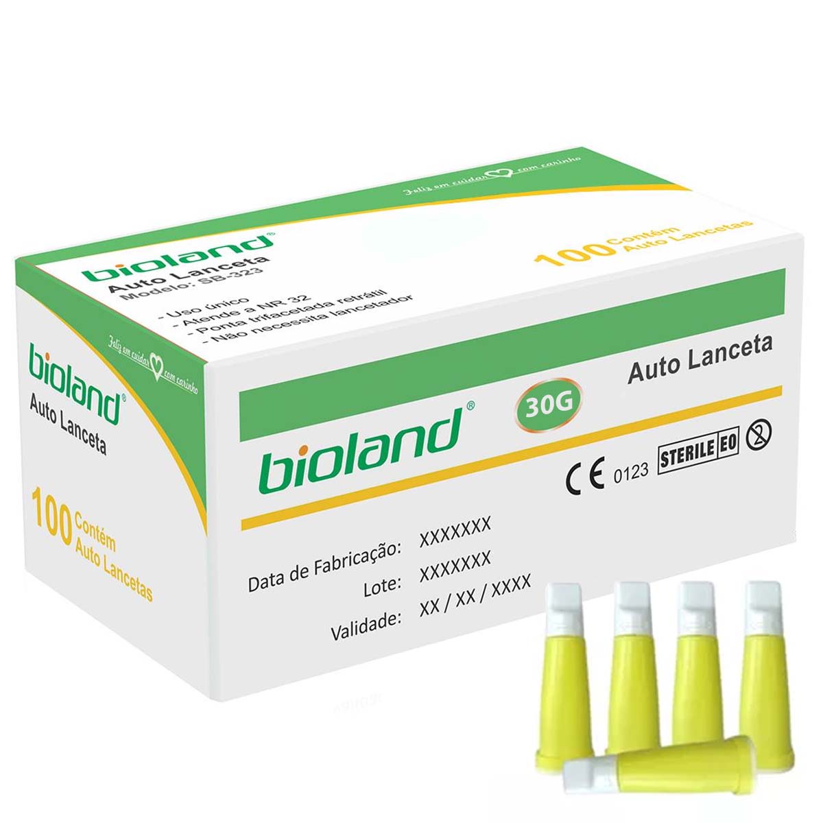 Auto Lanceta Automática e Retratril 30G Modelo SB330 Bioland