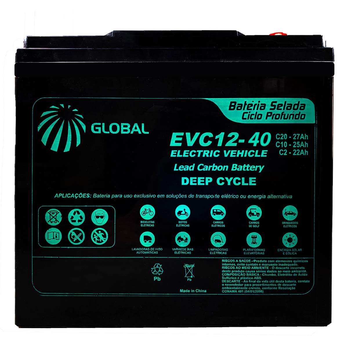EV12-40 SELADA VRLA DEEP CYCLE 40AH/12VCC
