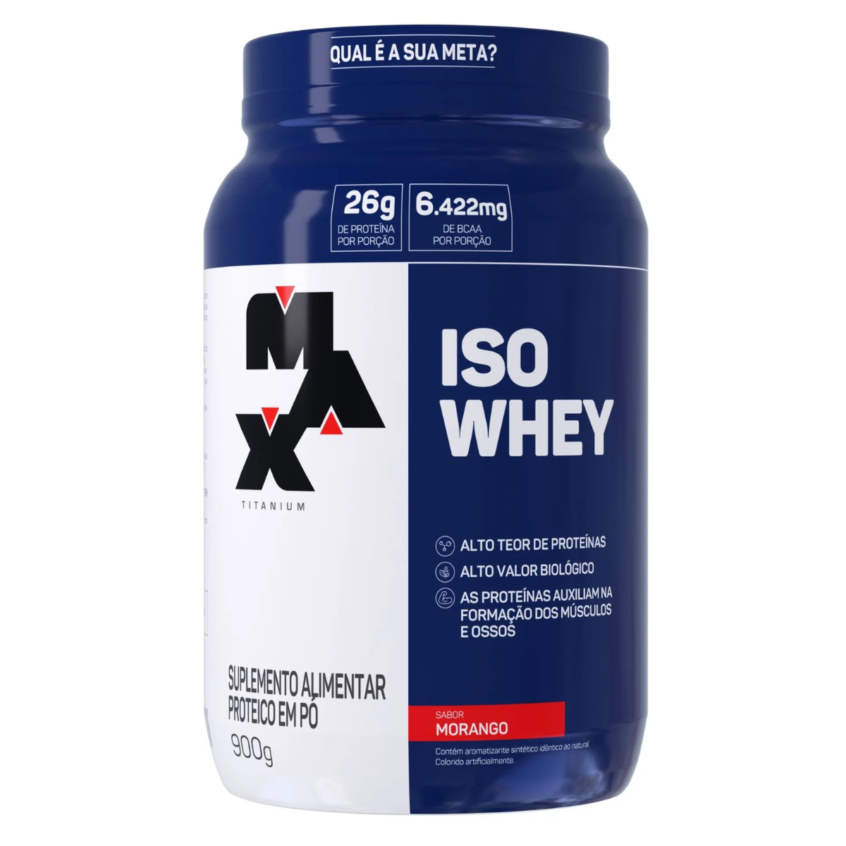 Whey Protein Isolado Max Titanium 900g Morango
