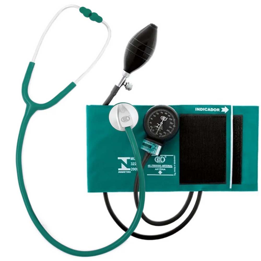Esfigmomanômetro e Estetoscópio Standart BIC Adulto Verde / Compre aqui ...