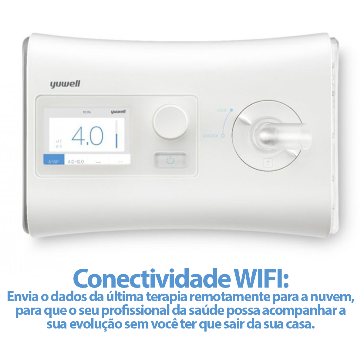 Cpap Sleeplive LT Automático com Umidificador e WI-FI Yuwell YH550