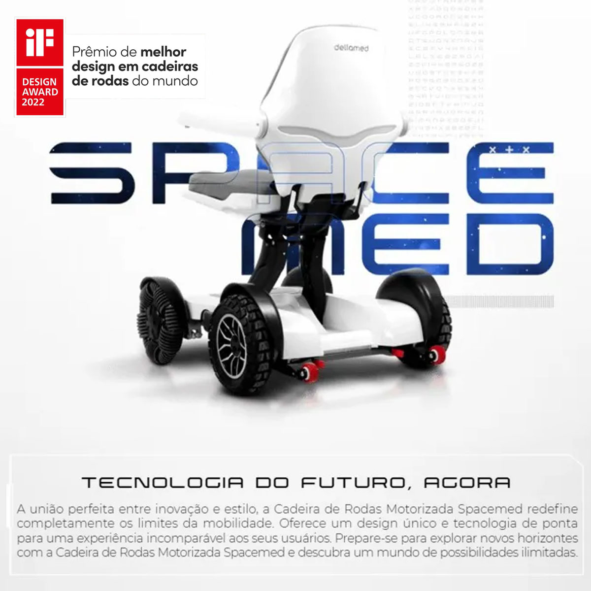 Cadeira Motorizada Dobrável até 120Kg Spacemed Dellamed
